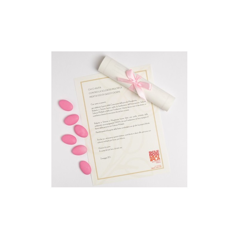 Pergamena Solidale Comunione Elegante- Regali Solidali AISM