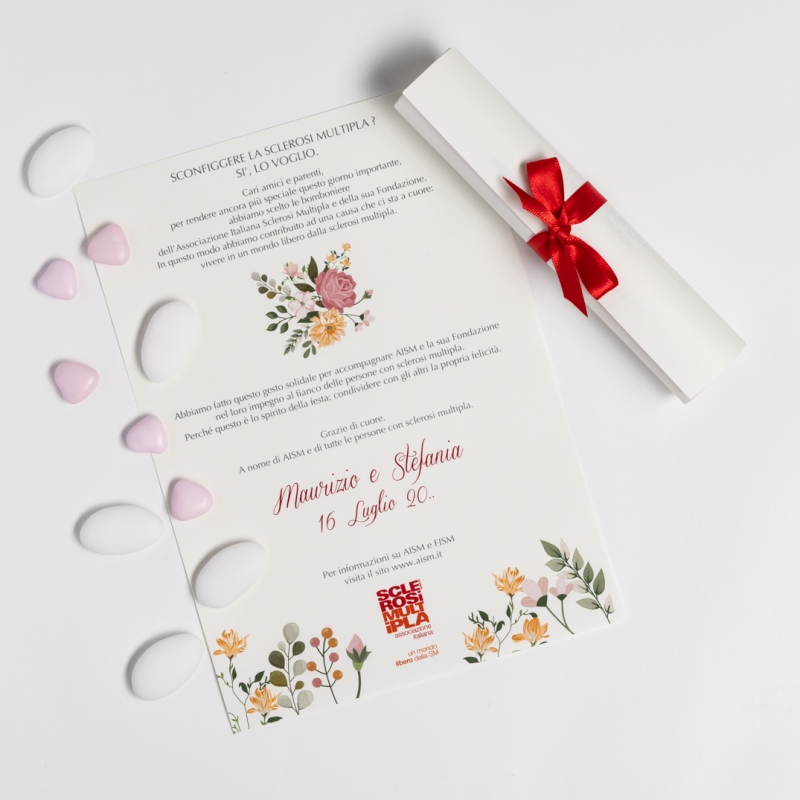 Pergamena Solidale Matrimonio Fantasia- Regali Solidali AISM