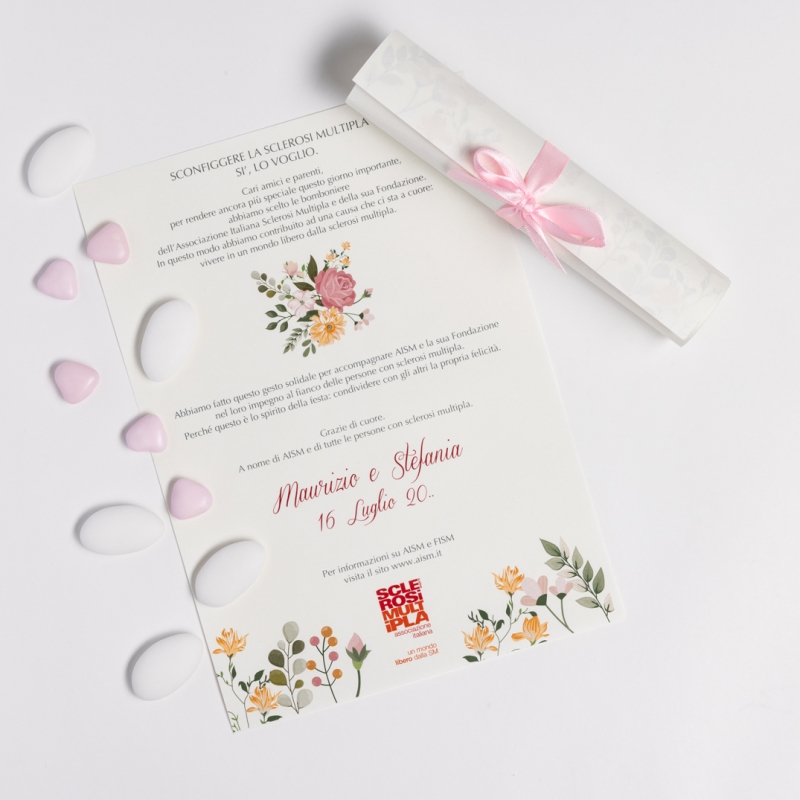 Pergamena Solidale Matrimonio Fantasia- Regali Solidali AISM