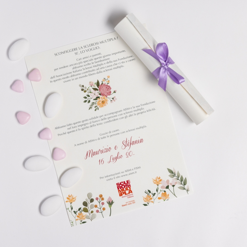 Pergamena Solidale Matrimonio Fantasia- Regali Solidali AISM