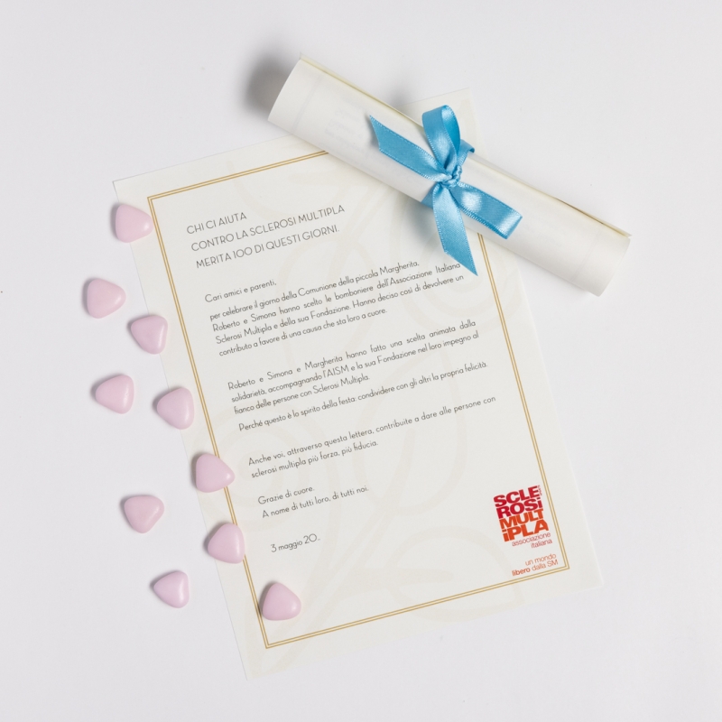 Pergamena Solidale Comunione Elegante- Regali Solidali AISM